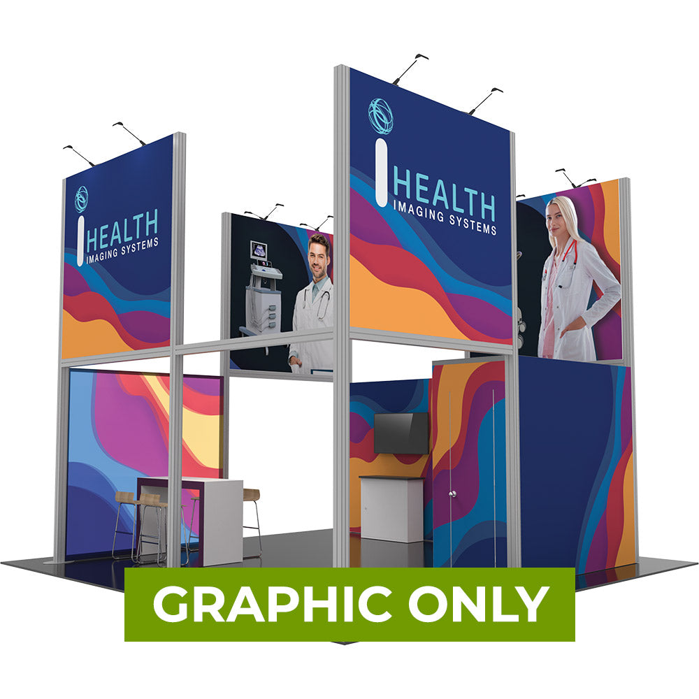 GRAPHIC ONLY - 20X20 Trade Show Exhibit - Island Booth Hybrid Pro 19B