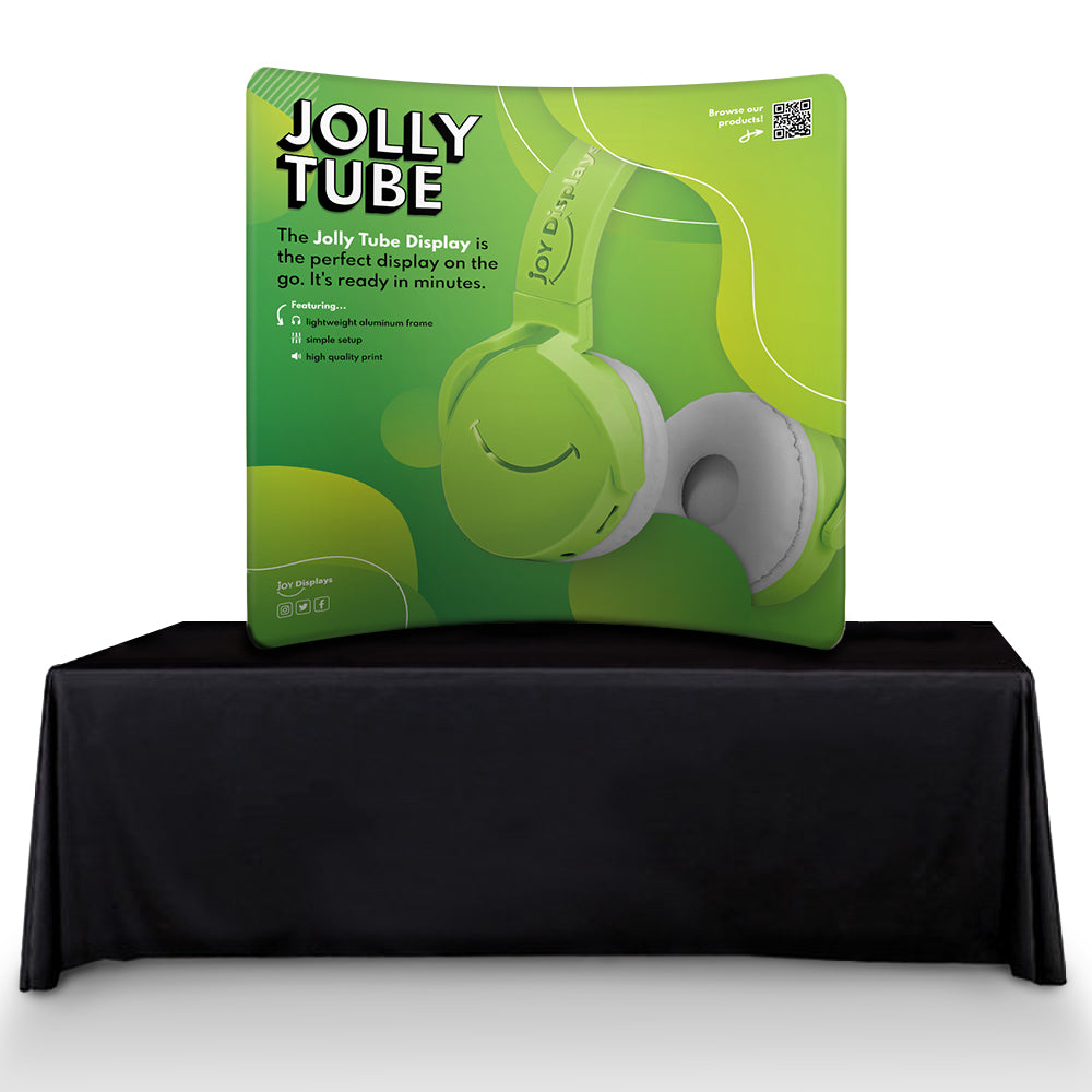 8 Ft. Jolly Tube Display - Curved Tabletop Trade Show Exhibit Booth – Joy Displays
