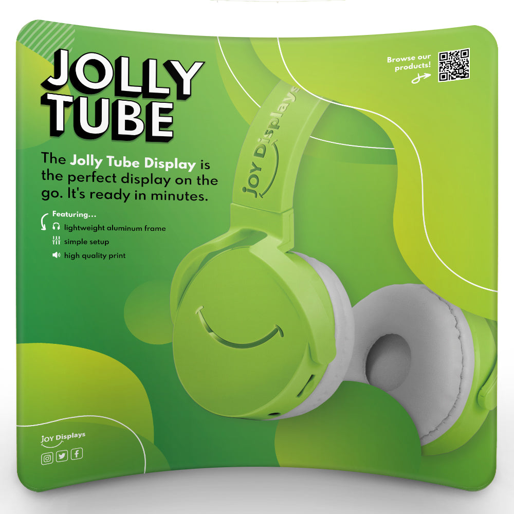 8 Ft. Jolly Tube Display - Curved Tabletop Trade Show Exhibit Booth – Joy Displays