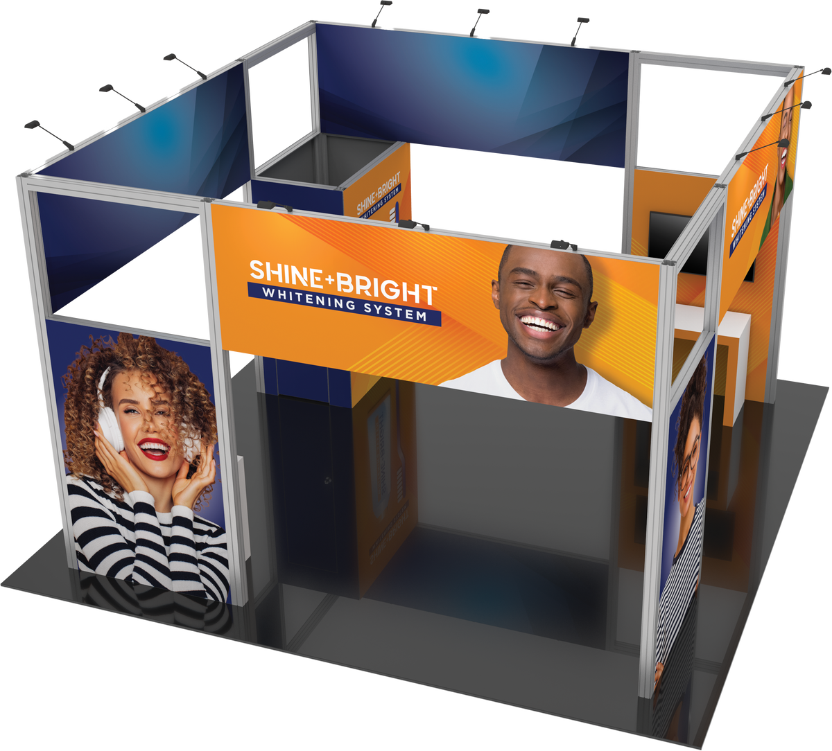 20X20 Trade Show Exhibit - Island Booth Hybrid Pro 18B – Joy Displays