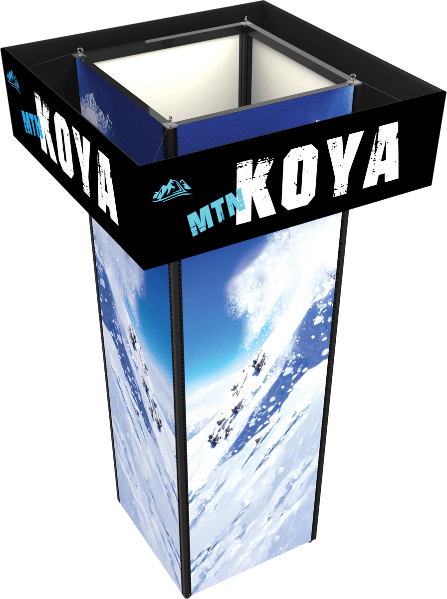 MODIFY Four Sided Stand with Top Header - 60"W x 120"H - Product Displ ...