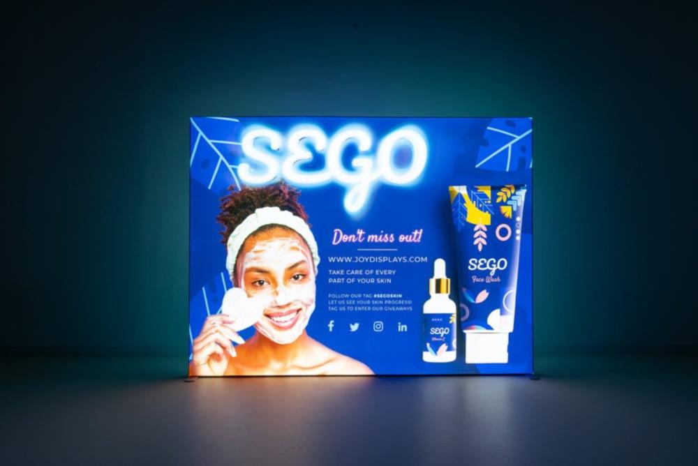 BACKLIT - 9.8 x 7.4ft. SEGO Double-Sided Lightbox – Joy Displays