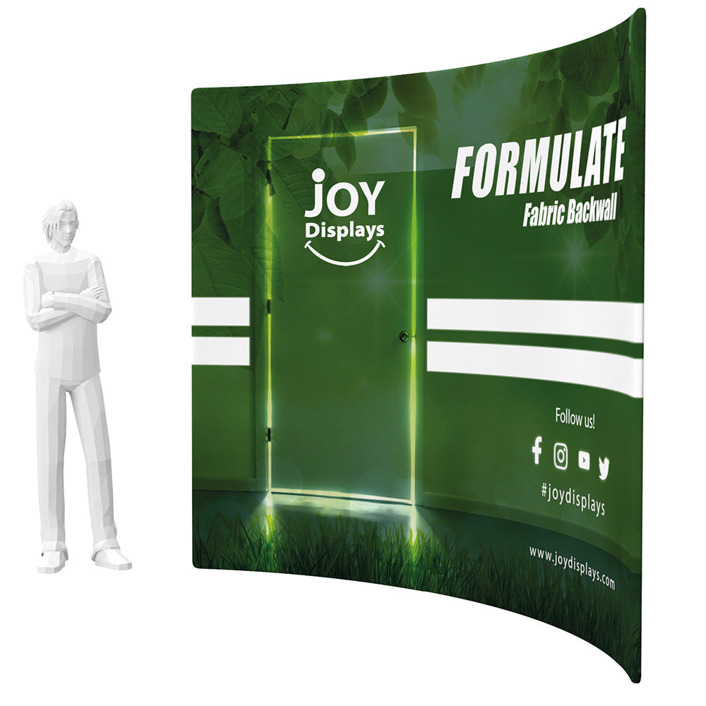 10ft Formulate Master HC1 Horizontal Curve Fabric Backwall