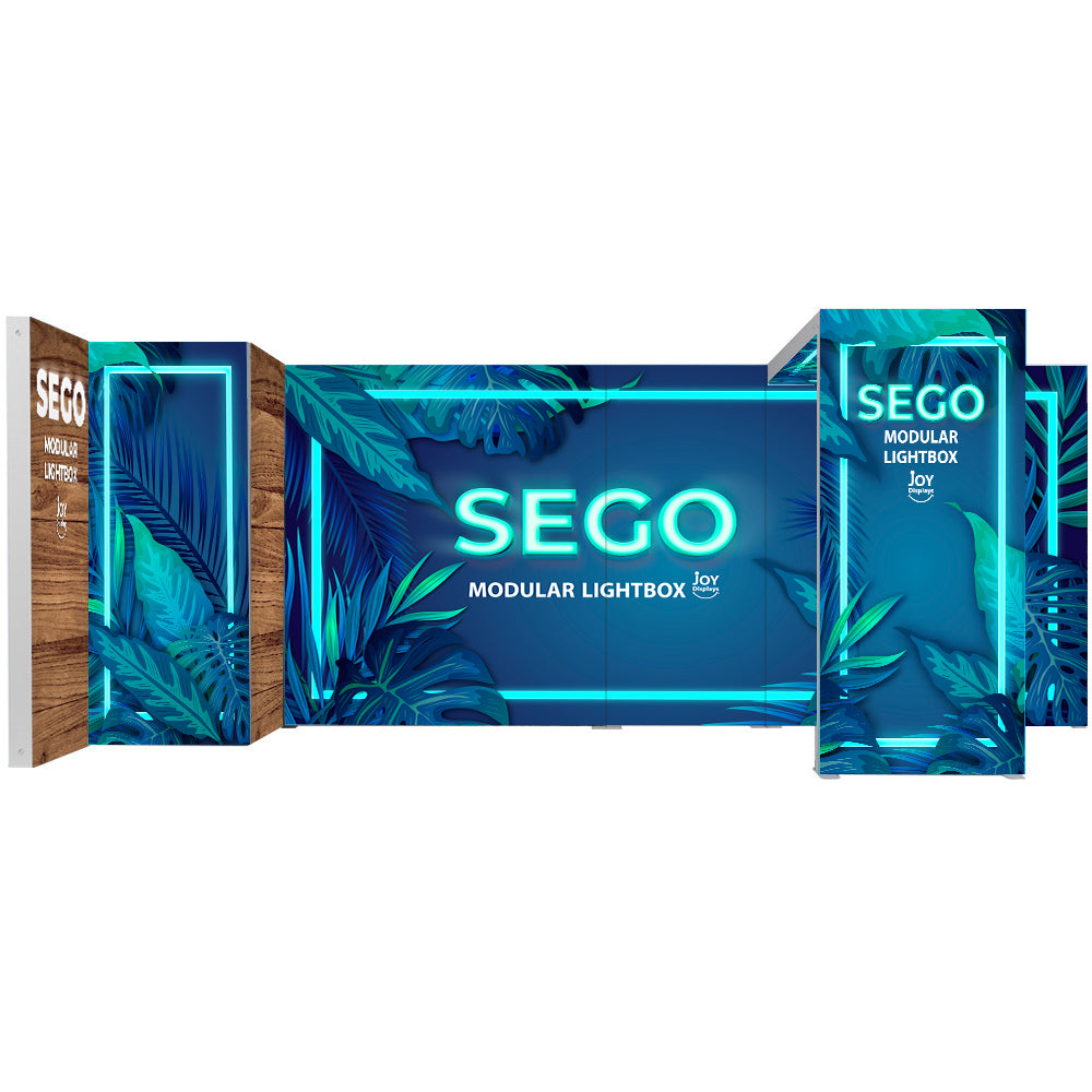 BACKLIT - 20 x 10 SEGO Modular Double-Sided Lightbox Display Configura ...